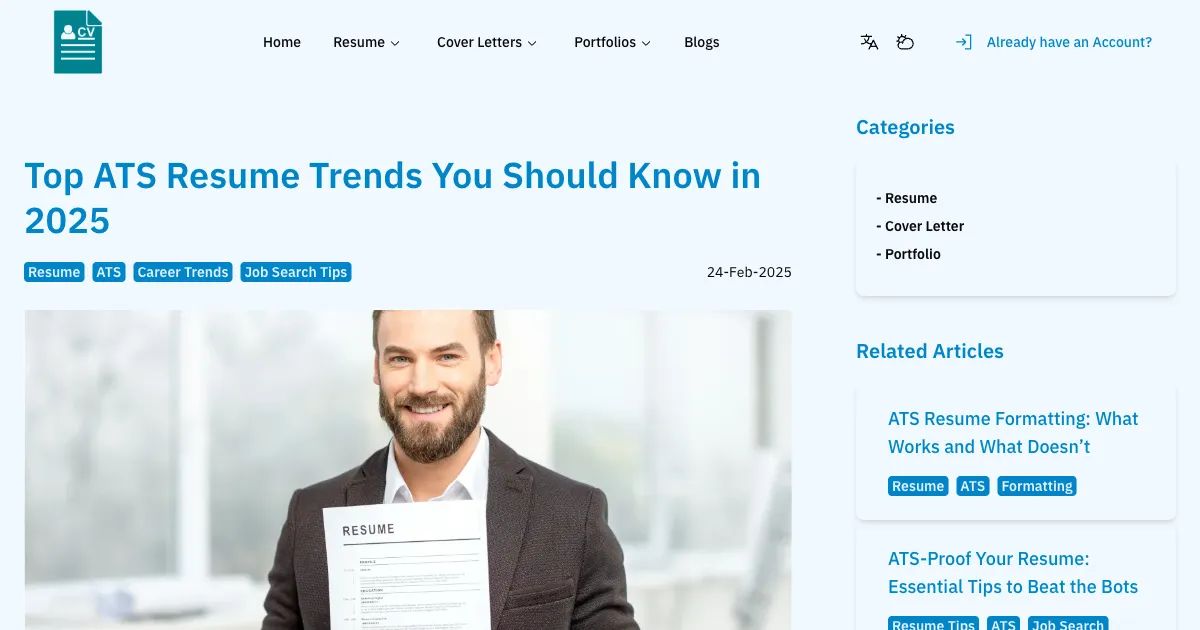 Top ATS Resume Trends You Should Know in 2025 · MyLiveCV