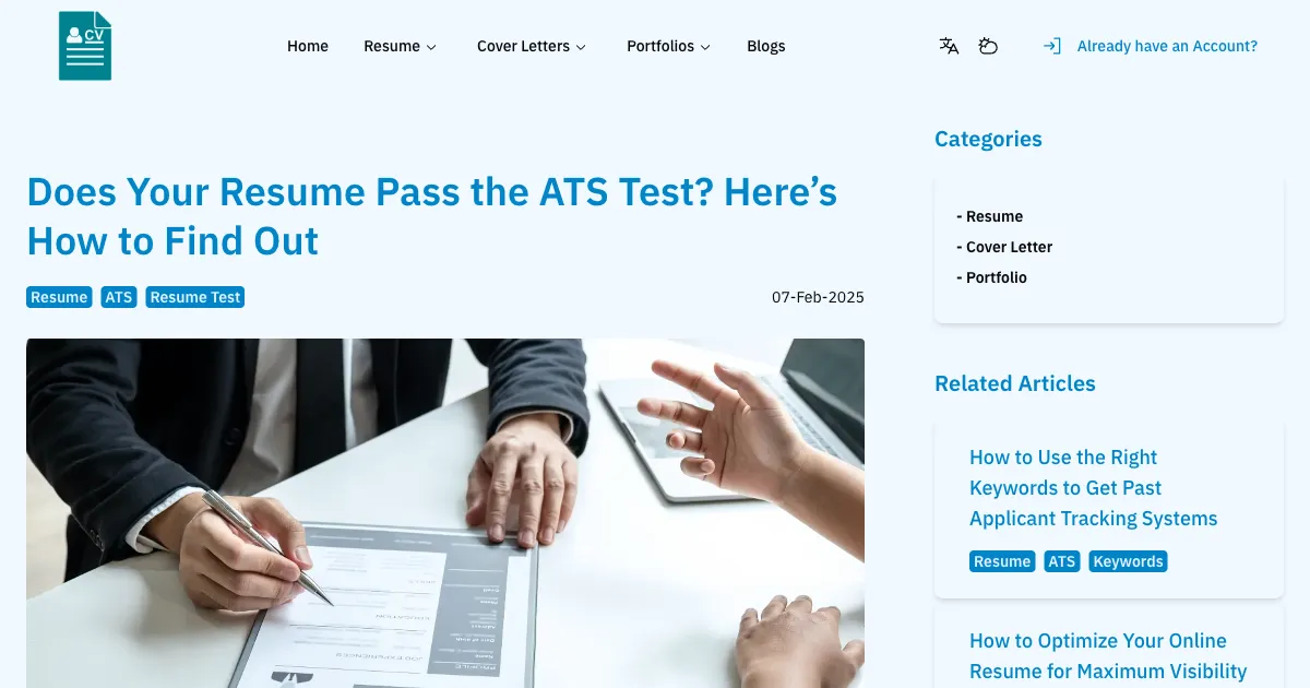 Does Your Resume Pass the ATS Test? Here’s How to Find Out · MyLiveCV