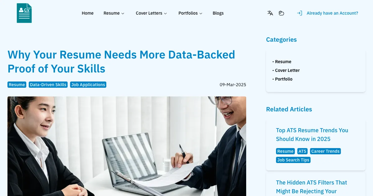 Why Your Resume Needs More Data-Backed Proof of Your Skills · MyLiveCV