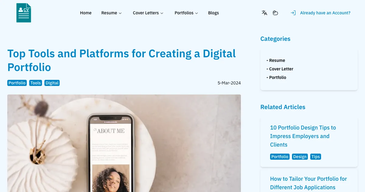 Top Tools and Platforms for Creating a Digital Portfolio · MyLiveCV