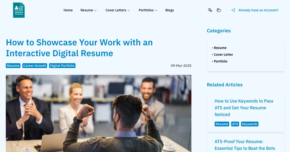 How to Showcase Your Work with an Interactive Digital Resume · MyLiveCV
