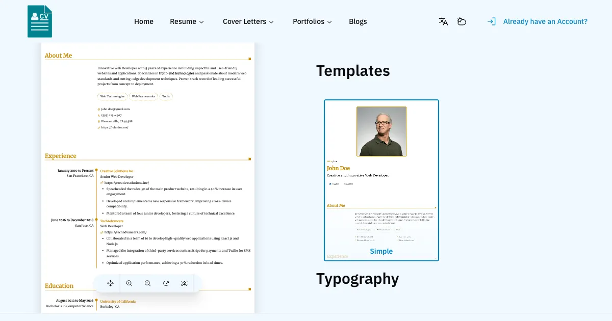 Best AI-Powered Portfolio Templates · MyLiveCV