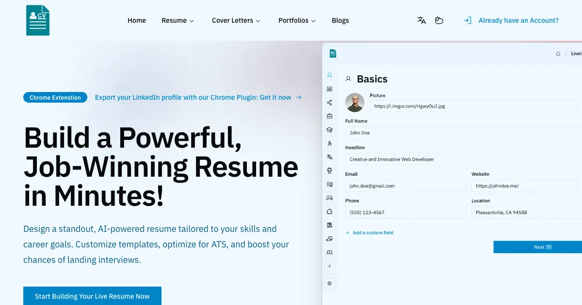 Free AI ATS Resume Builder · Cheap & Pro ATS CV Creator · MyLiveCV